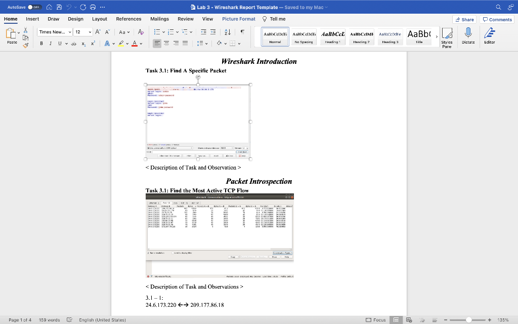 Wireshark Introduction Task 3.1: Find A Specific | Chegg.com