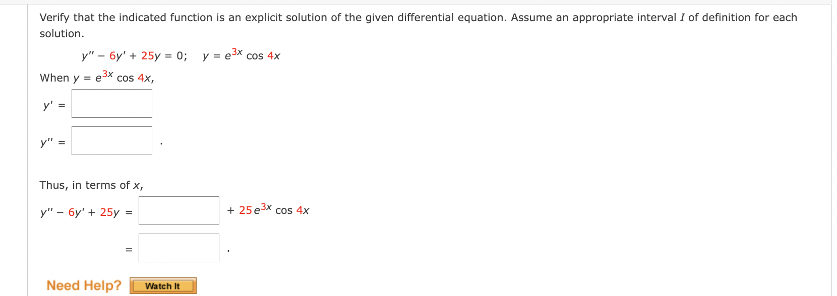 Solved Verify that the indicated function is an explicit | Chegg.com