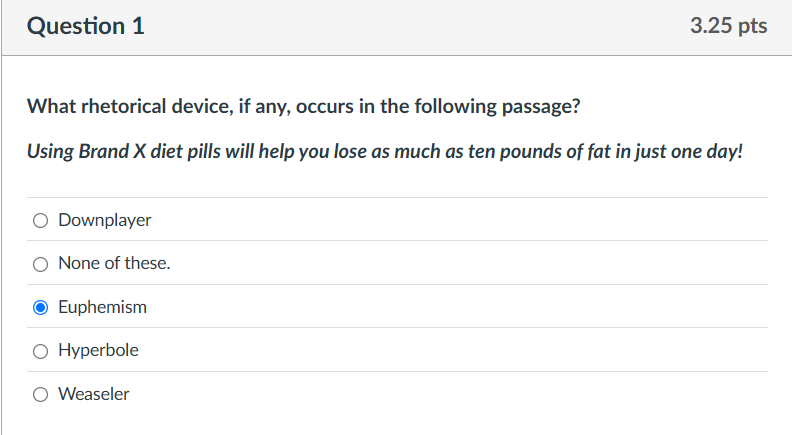 Solved What rhetorical device, if any, occurs in the | Chegg.com