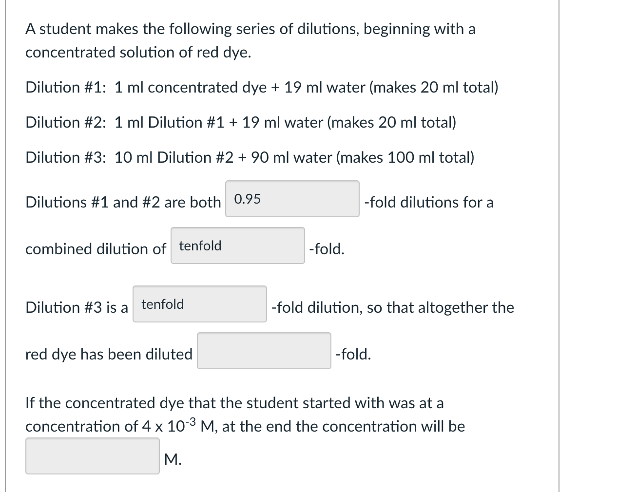 Solved A student makes the following series of dilutions, | Chegg.com