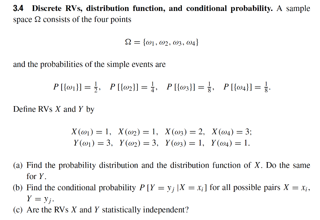 Solved 3.4 Discrete RVs, distribution function, and | Chegg.com
