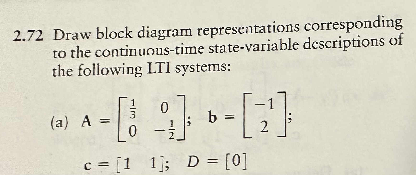 Solved 2.72 ﻿Draw block diagram representations | Chegg.com