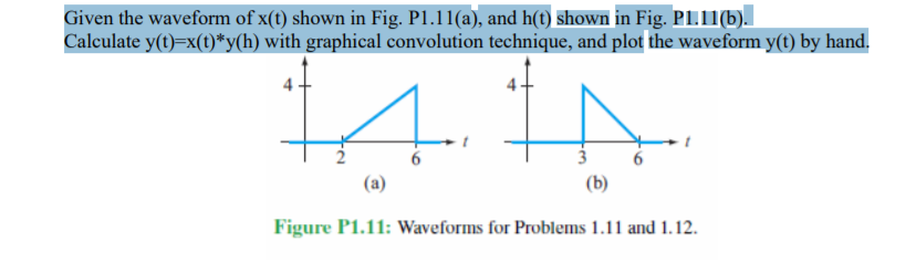 Solved Given the waveform of x(t) shown in Fig. P1.11(a), | Chegg.com