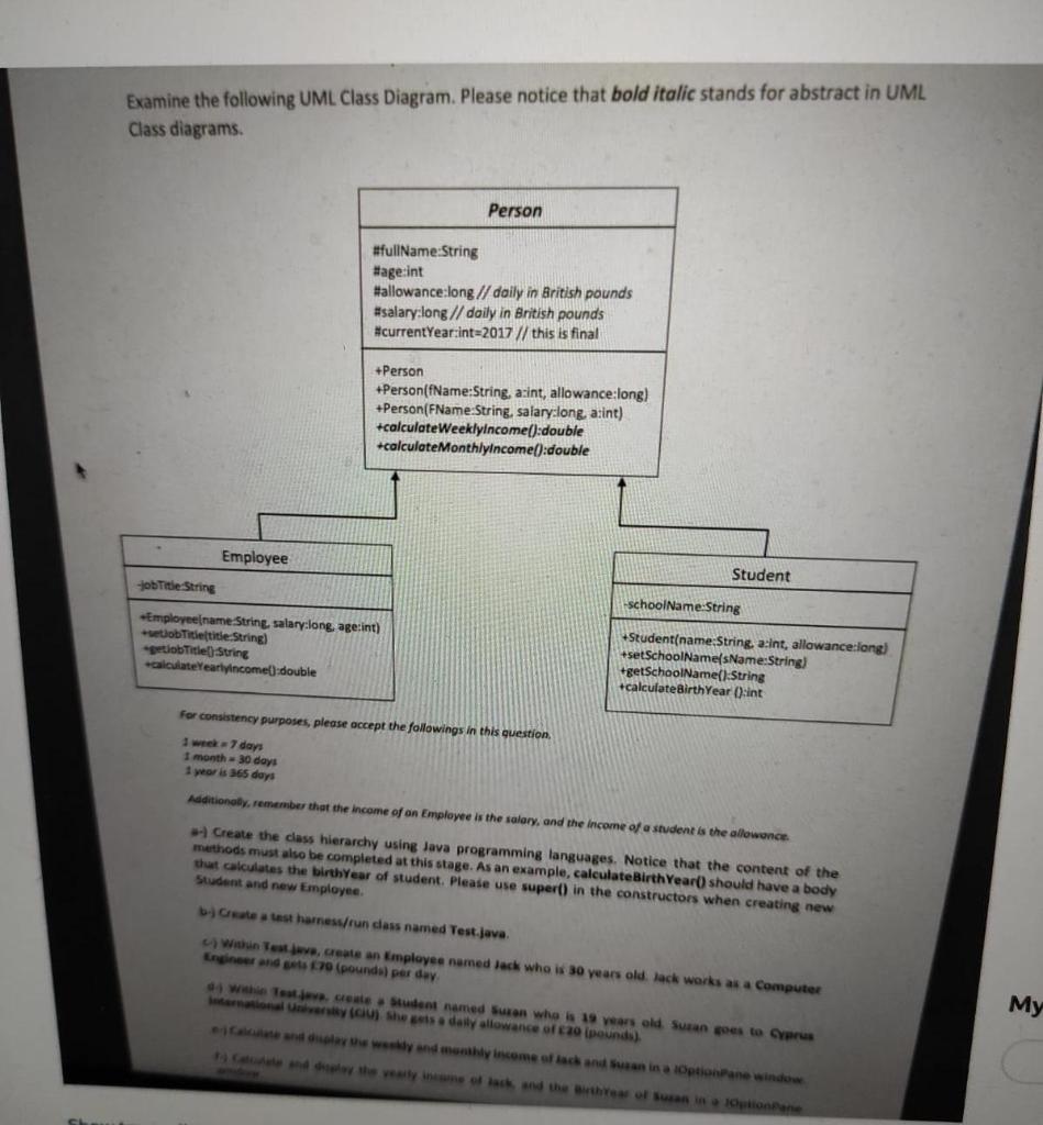 Solved Examine the following UML Class Diagram. Please | Chegg.com Solved Examine the following UML Class Diagram. Please | Chegg.com