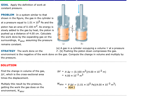 Solved GOAL Apply the definition of work at constant | Chegg.com