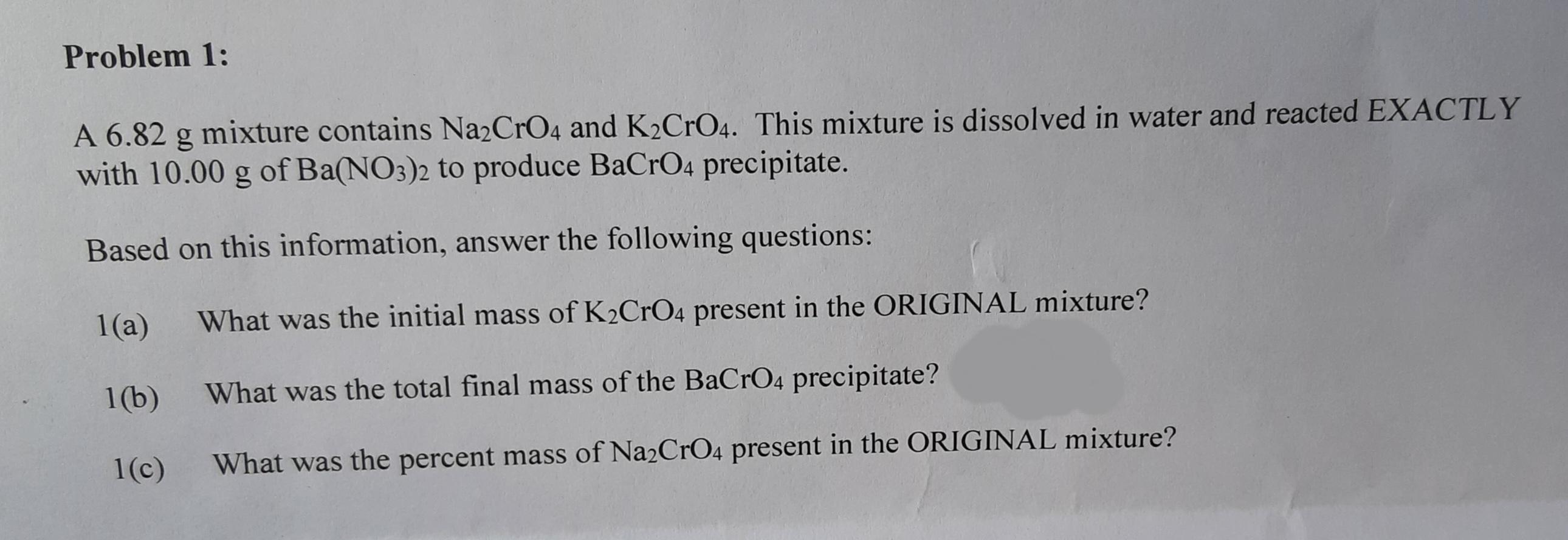 Solved A 6.82 g mixture contains Na2CrO4 and K2CrO4. This | Chegg.com