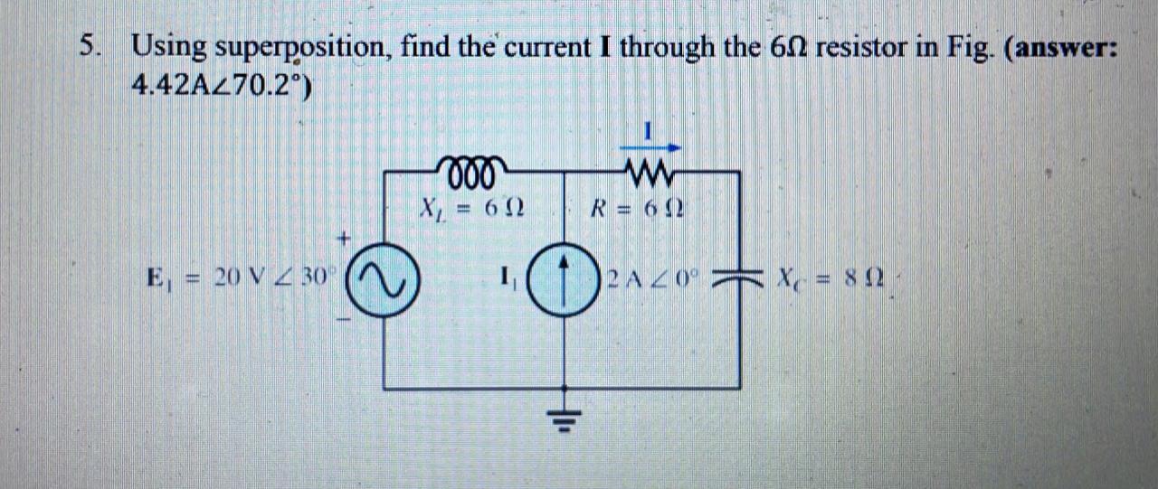 Solved Using superposition, find the current I through the | Chegg.com
