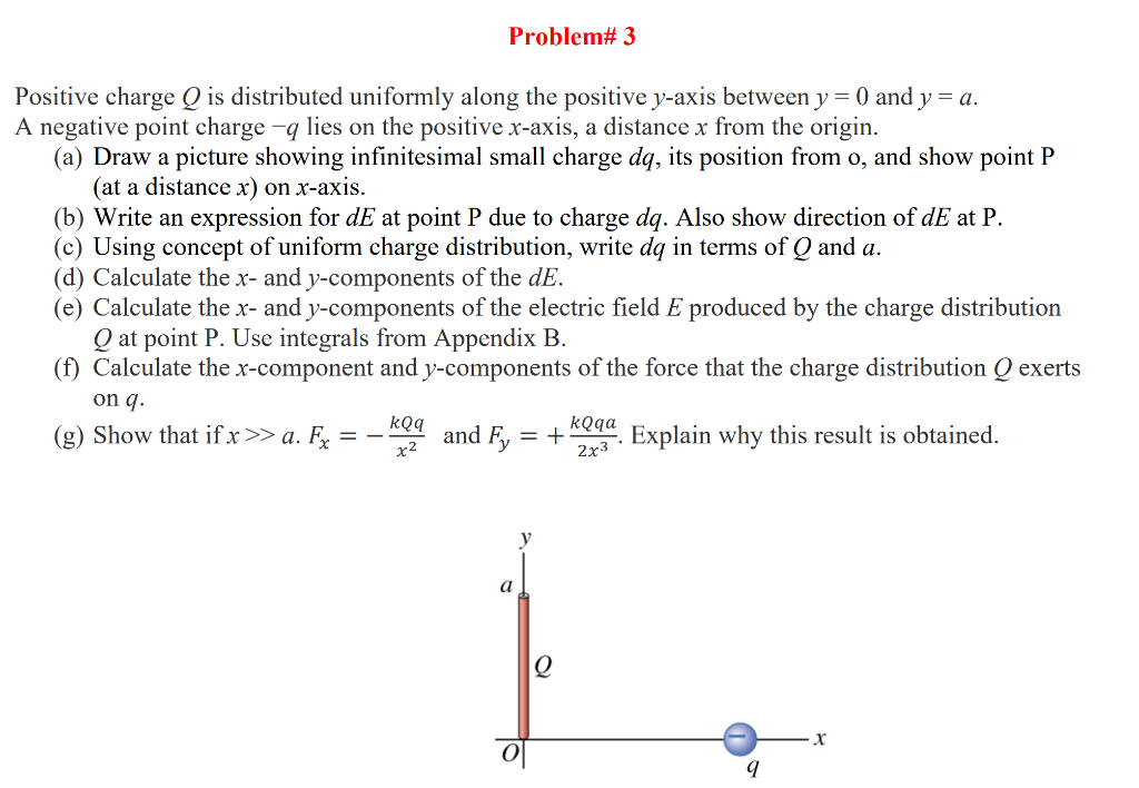 Solved Problem# 3 Positive charge Q is distributed uniformly | Chegg.com