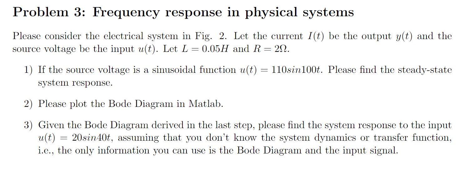 Solved Figure 2: Electrical system for Problem 3.Problem 3: | Chegg.com