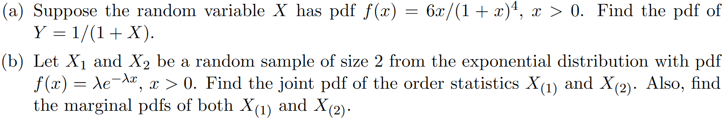 Solved a) Suppose the random variable X has pdf | Chegg.com
