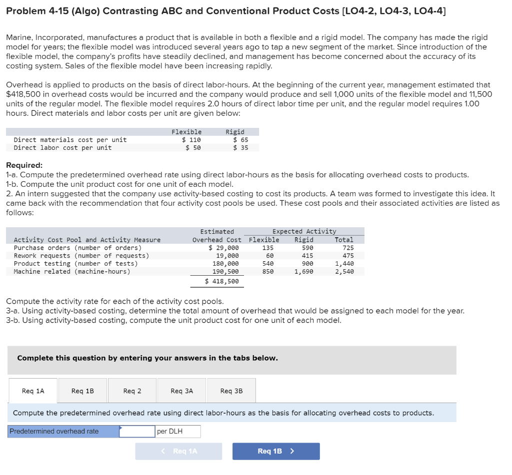 Solved Problem 4-15 (Algo) Contrasting ABC and Conventional | Chegg.com