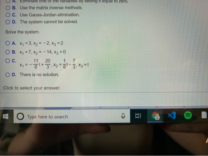 Solved Explain why the system cannot be solved by matrix | Chegg.com