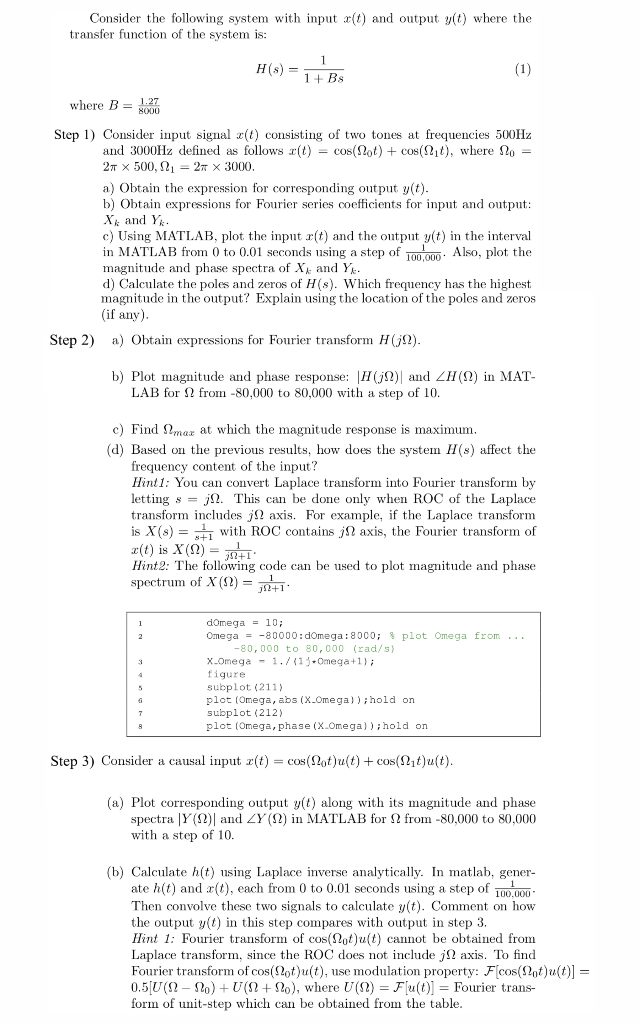 Solved Consider the following system with input r(t) and | Chegg.com