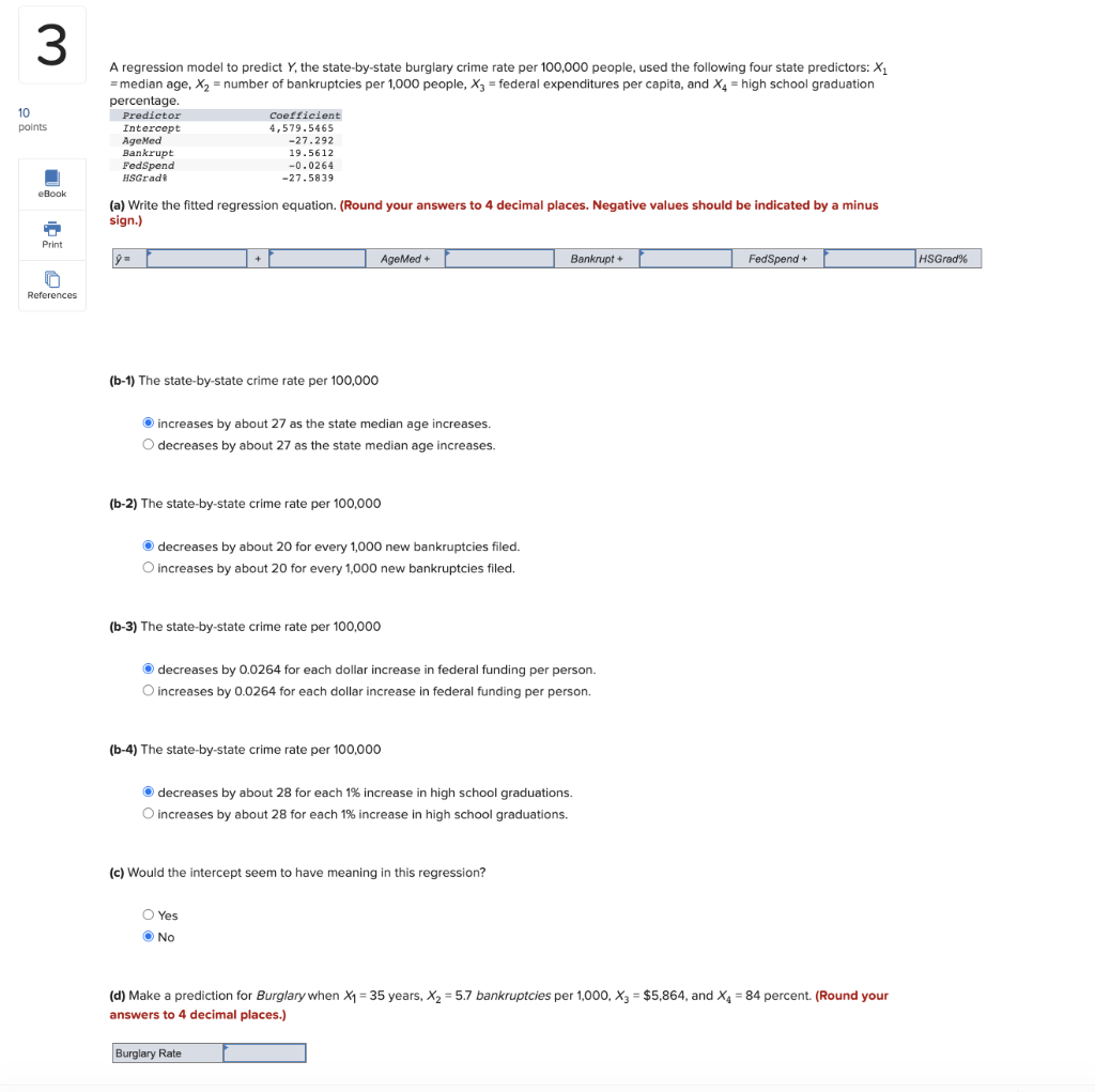 Solved A regression model to predict Y, the state-by-state | Chegg.com