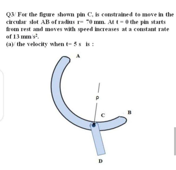 Solved Q3/ For the figure shown pin C, is constrained to | Chegg.com