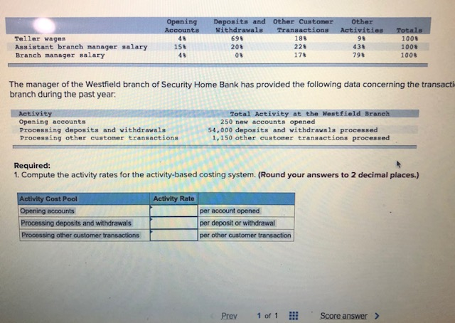 Solved The operations vice ident of Security Home Bank has | Chegg.com