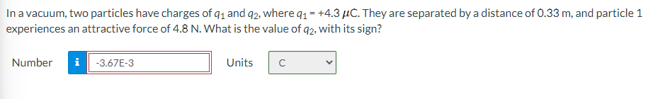 Solved In a vacuum, two particles have charges of q1 and q2, | Chegg.com