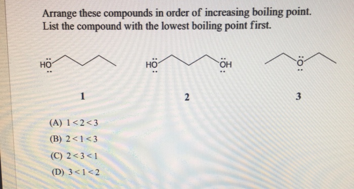 Solved Arrange these compounds in order of increasing | Chegg.com