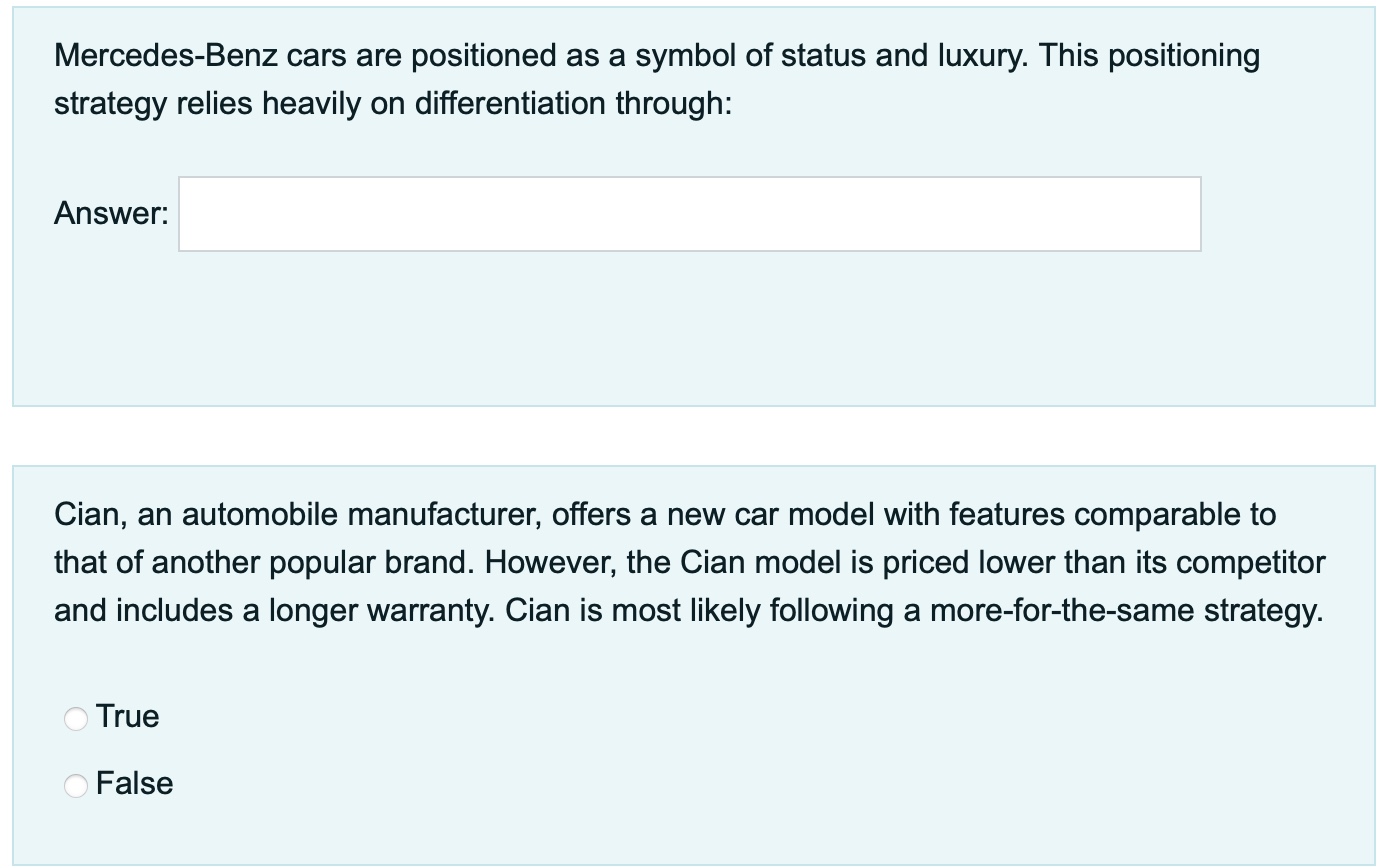 Solved Mercedes-Benz cars are positioned as a symbol of | Chegg.com