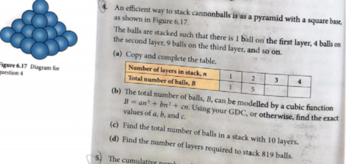 Solved An efficient way to stack cannonballs is as a pyramid | Chegg.com
