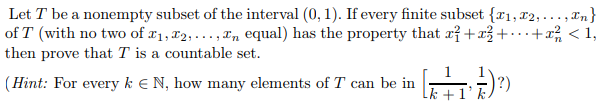 Solved Let T be a nonempty subset of the interval (0,1). If | Chegg.com