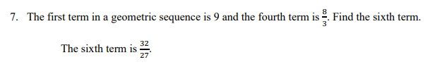 Solved The first term in a geometric sequence is 9 ﻿and the | Chegg.com