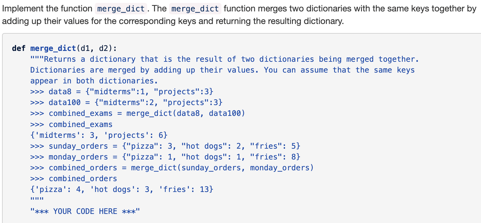 Solved adding up their values for the corresponding keys and | Chegg.com
