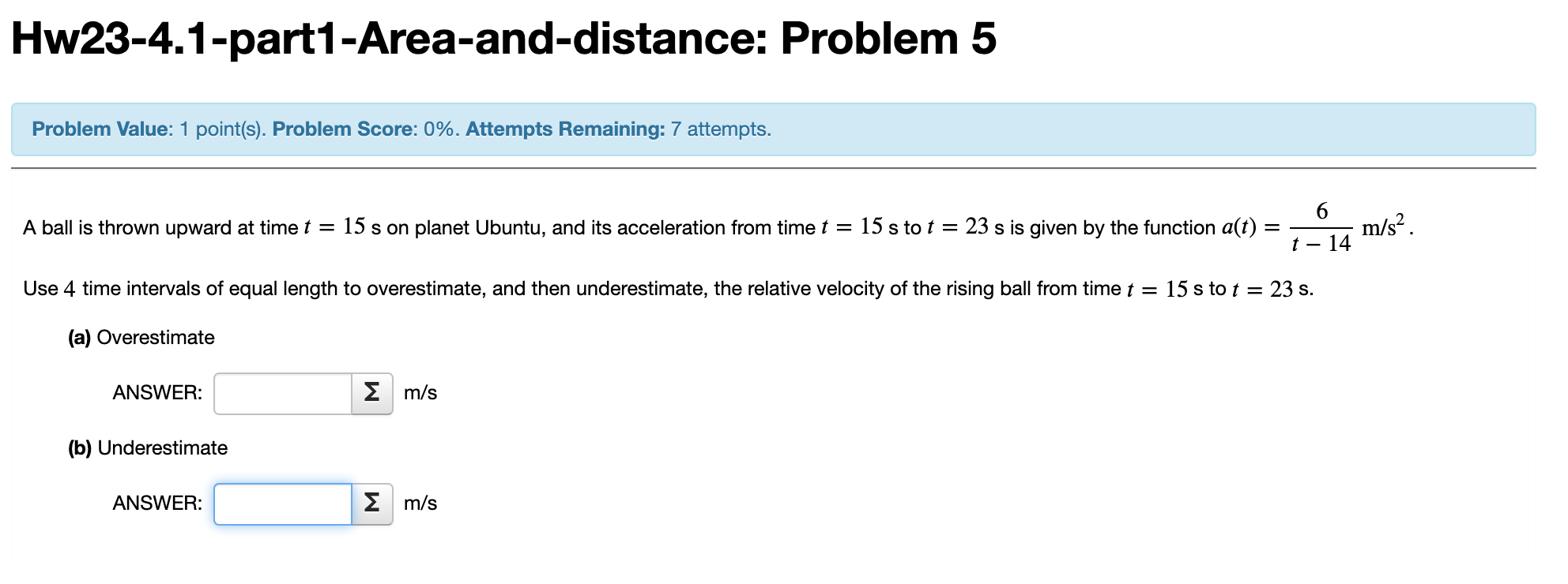 Solved Hw23-4.1-part1-Area-and-distance: Problem 5 Problem | Chegg.com