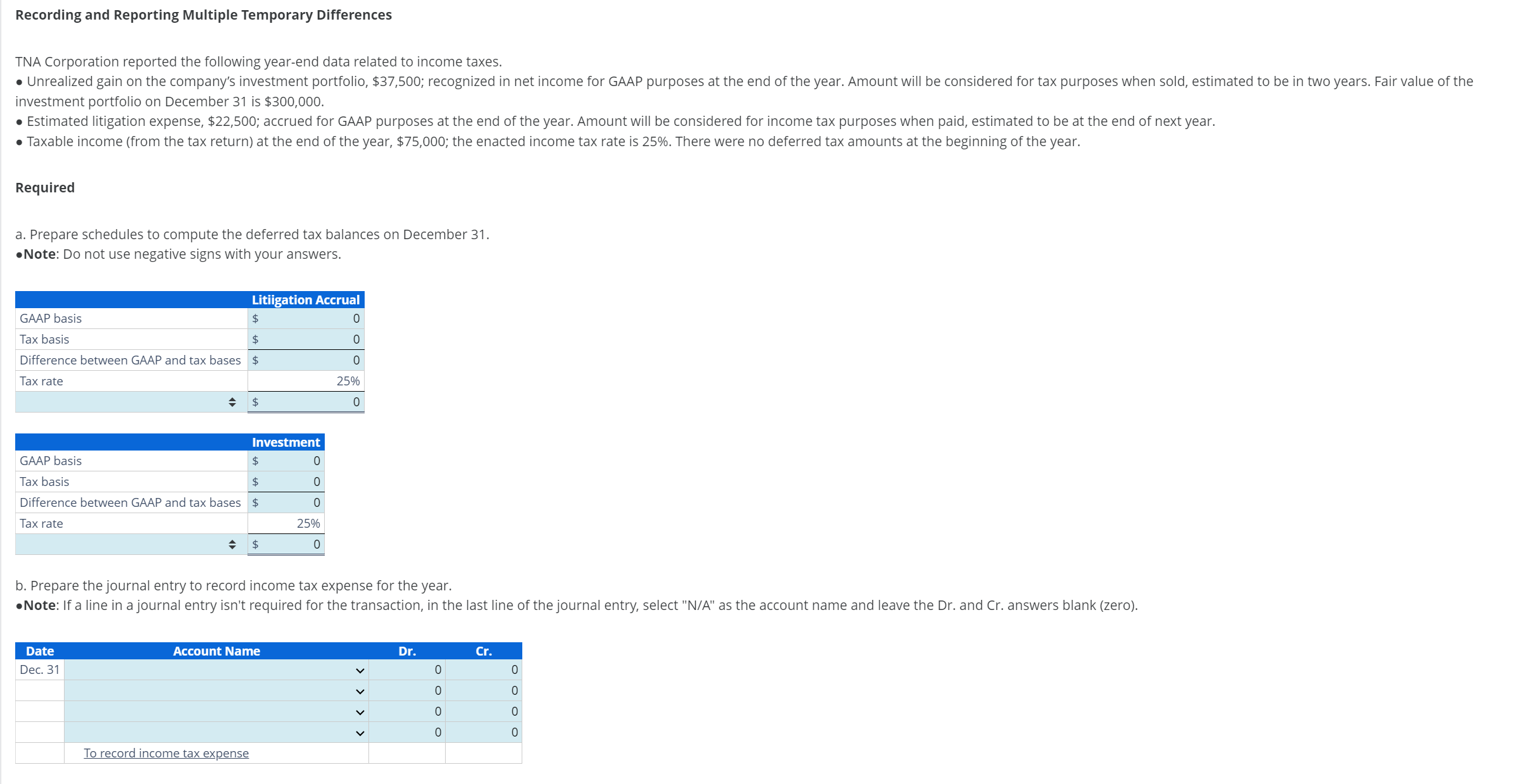 Solved Recording and Reporting Multiple Temporary | Chegg.com