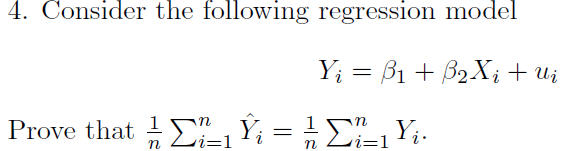 Solved 4. Consider the following regression model | Chegg.com