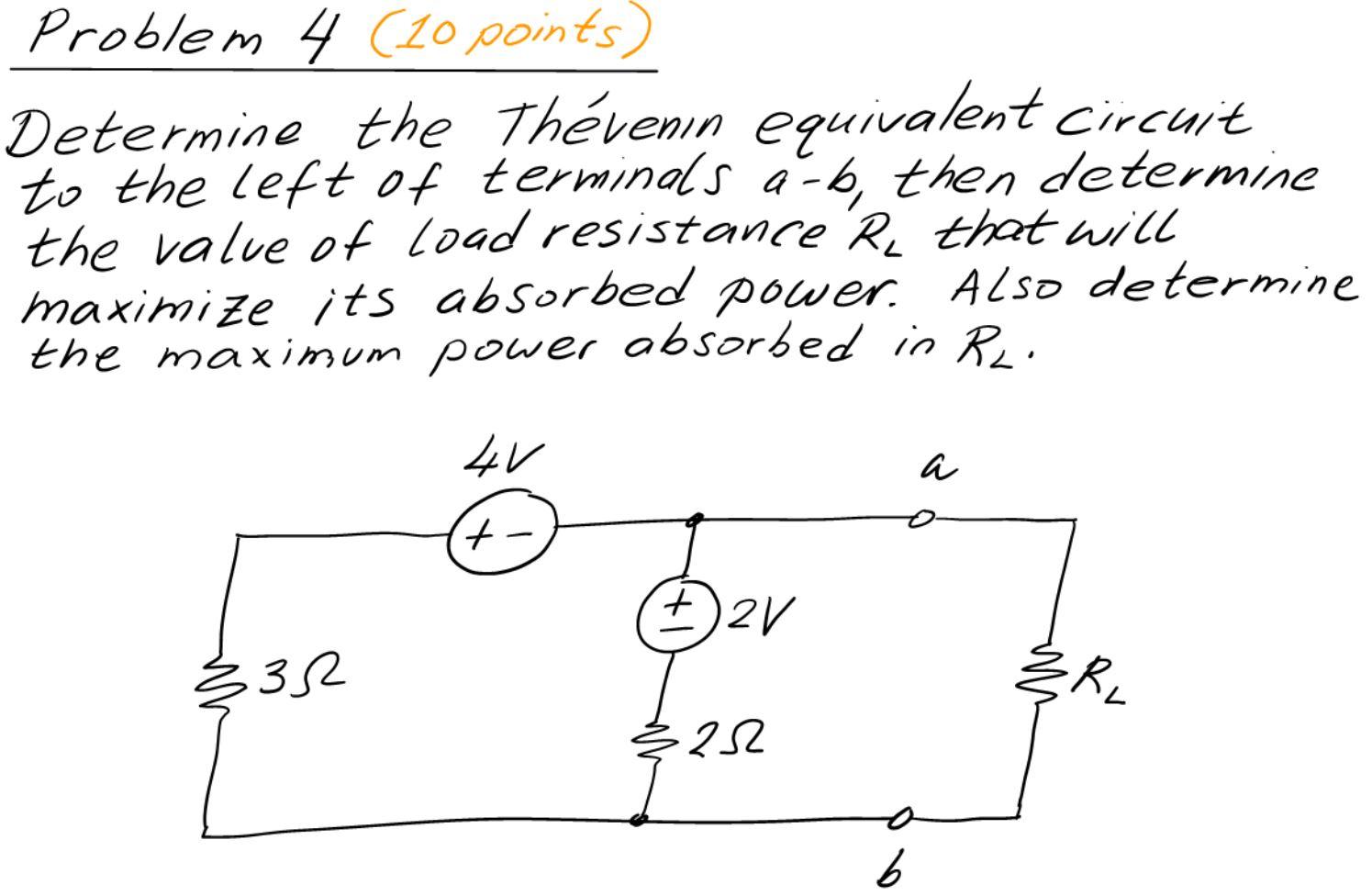 Solved Problem 4 (10 points) Determine the Thévenin | Chegg.com