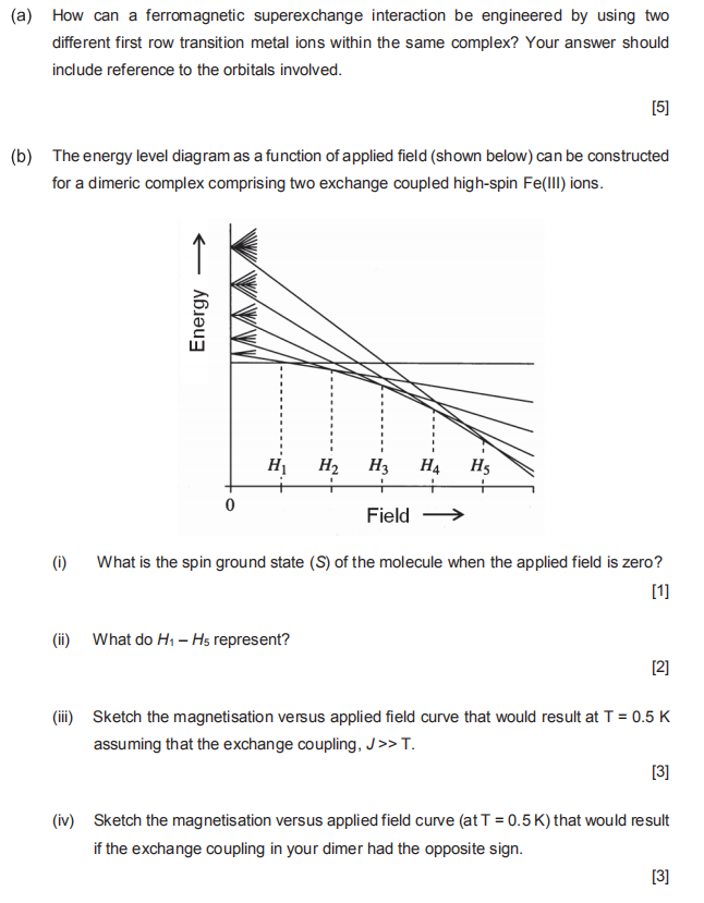 Solved (a) How can a ferromagnetic superexchange interaction | Chegg.com