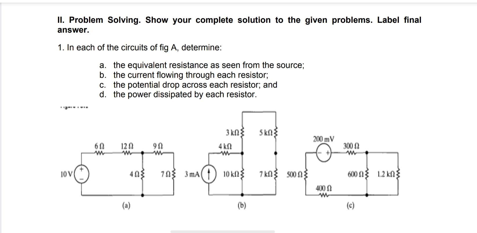 Solved II. Problem Solving. Show your complete solution to | Chegg.com