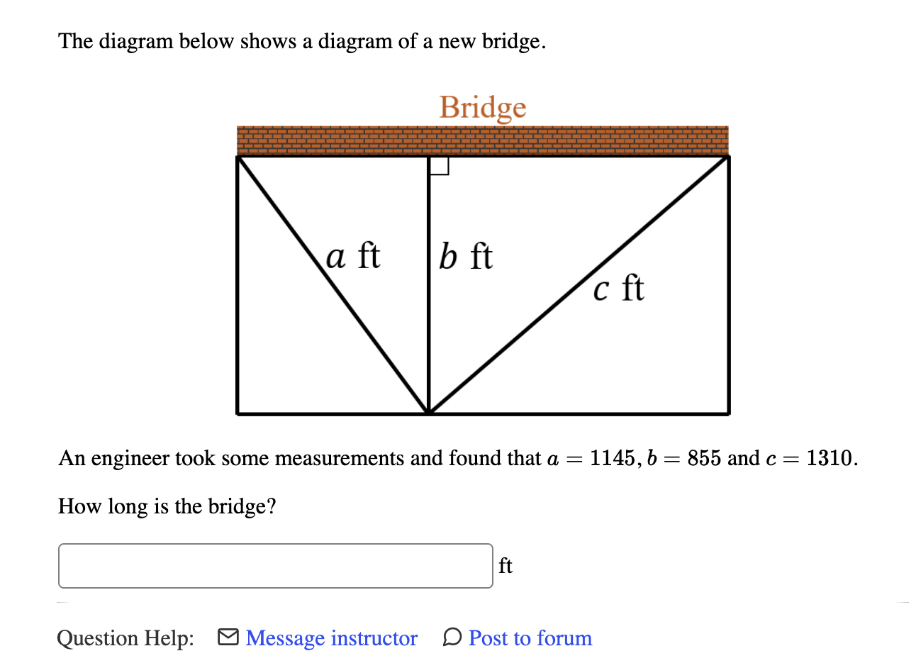 Solved The diagram below shows a diagram of a new bridge. | Chegg.com