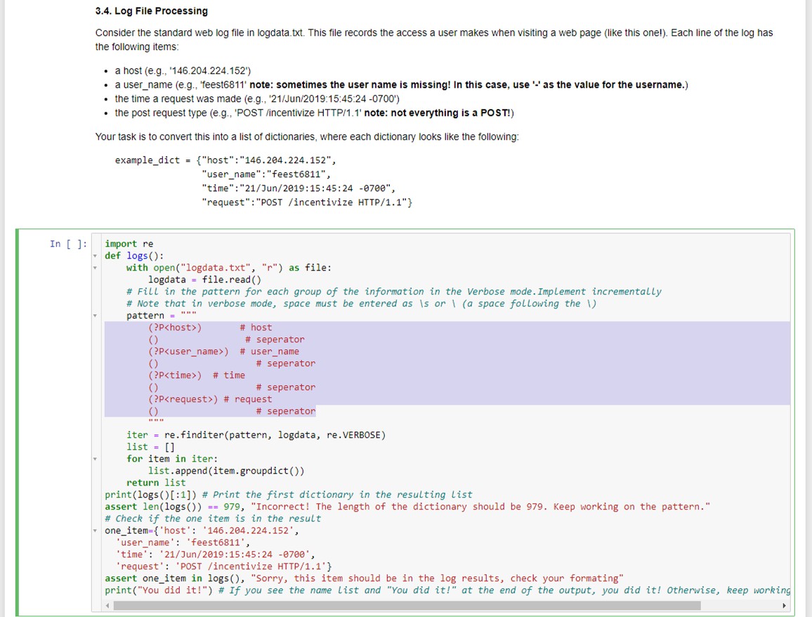 Solved I am required to type a regular expression within the | Chegg.com