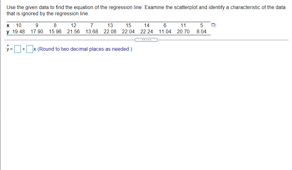 Solved Use the given data to find the equation of the | Chegg.com