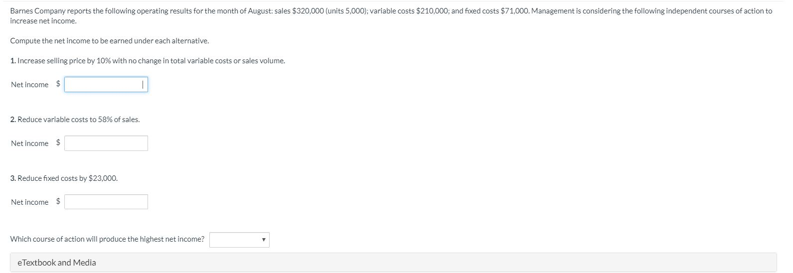 Solved (b) Prepare a projected CVP income statement for | Chegg.com