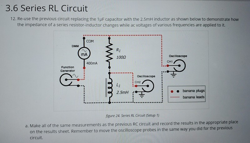 Solved f. For both the series RC circuit and the series RL | Chegg.com