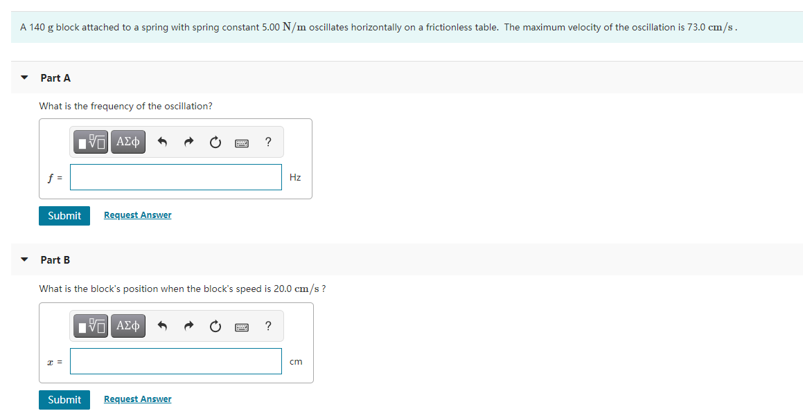 Solved A 140 g block attached to a spring with spring | Chegg.com