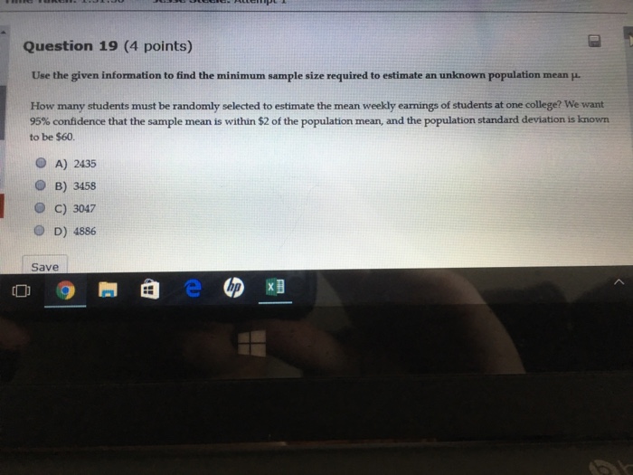 Solved Use the given information to find the minimum sample | Chegg.com