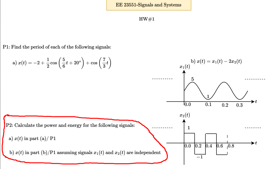 Solved P1: Find the period of each of the following signals: | Chegg.com