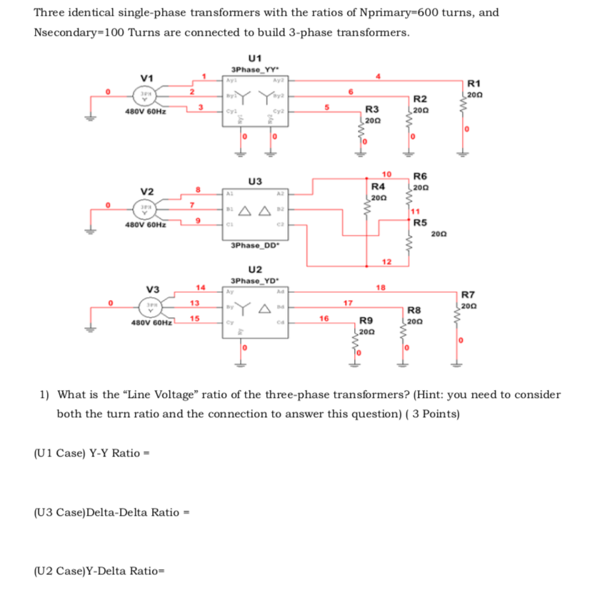 Solved Three identical single-phase transformers with the | Chegg.com