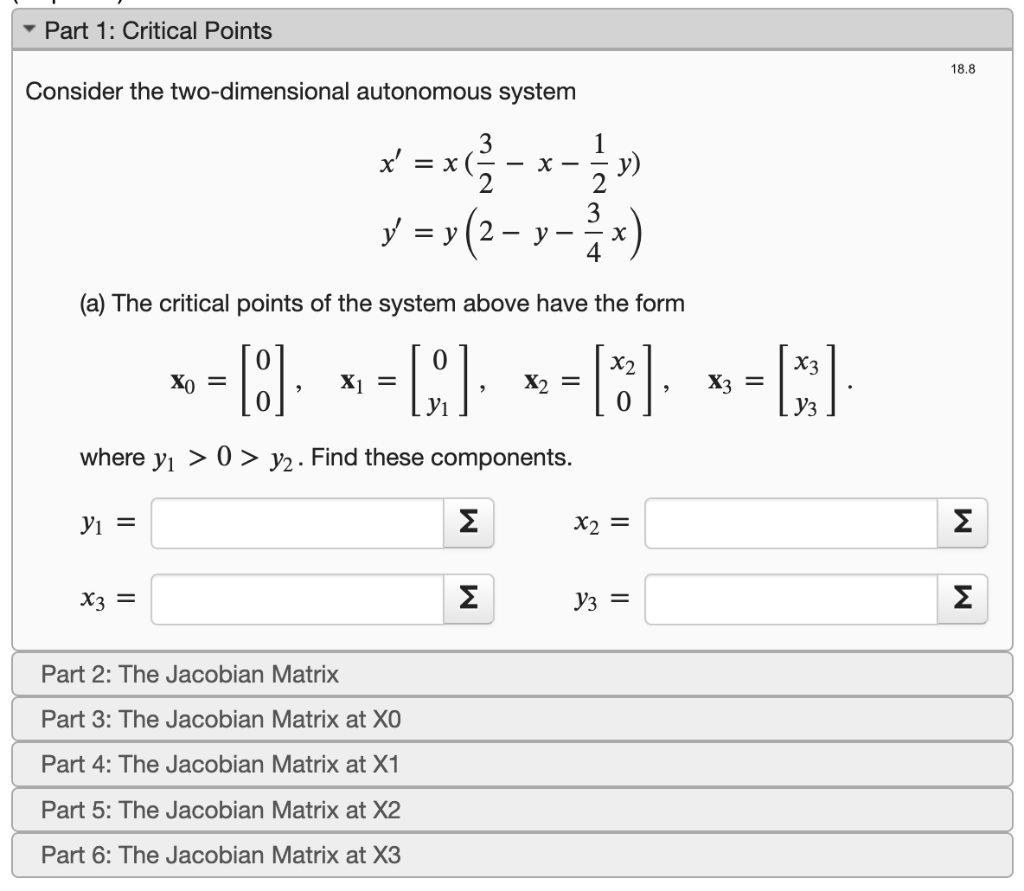 Solved Consider the two-dimensional autonomous system | Chegg.com