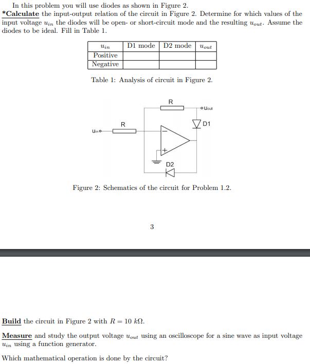 Solved In this problem you will use diodes as shown in | Chegg.com