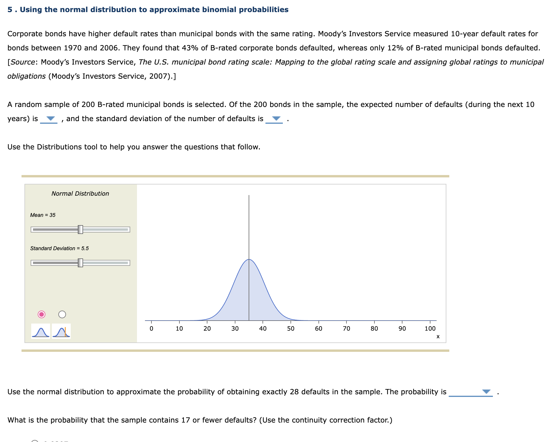 Solved 5 . Using the normal distribution to approximate | Chegg.com