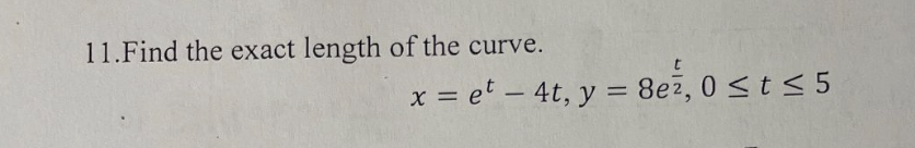 Solved 11.Find the exact length of the | Chegg.com