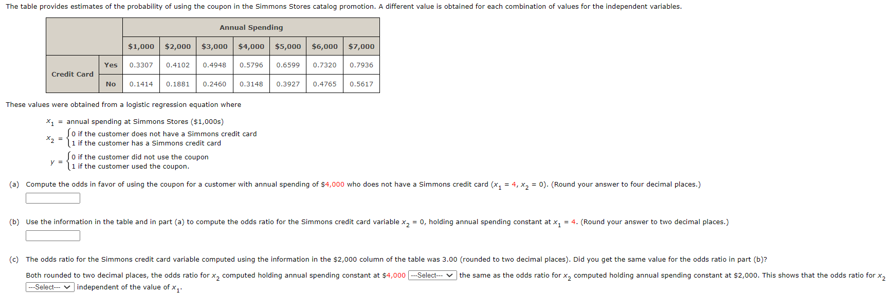 Solved These values were obtained from a logistic regression | Chegg.com