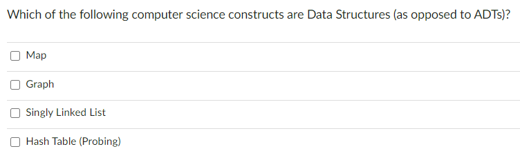 Solved Which of the following computer science constructs | Chegg.com