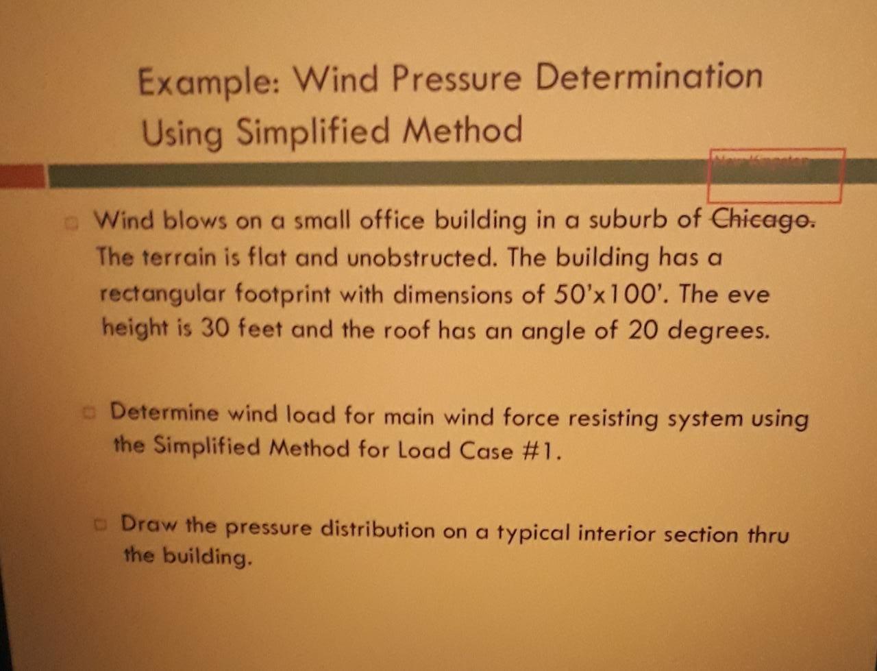 Solved Example: Wind Pressure Determination Using Simplified | Chegg.com