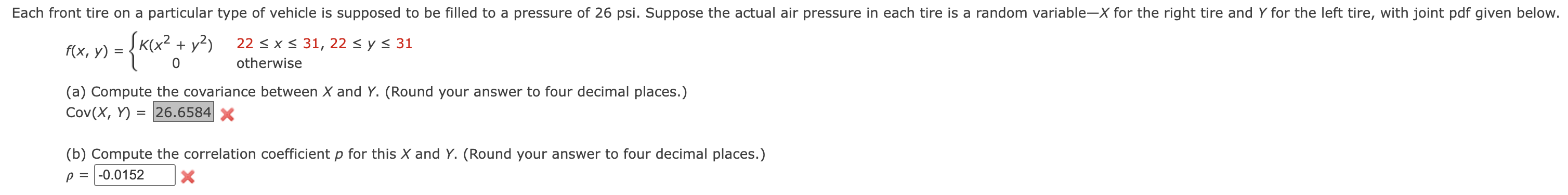 f(x,y)={K(x2+y2)022≤x≤31,22≤y≤31 otherwise (a) | Chegg.com